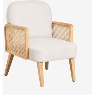 Sklum Sklum - Sessel aus Gummibaumholz und Rattan Icon Beige