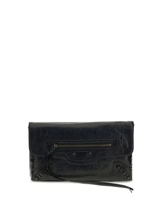 Balenciaga Womens Clutch Le City Lambskin Black Bags
