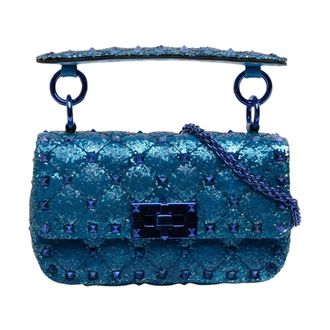 Valentino Pre-owned Embellished Quilted Shoulder Bag - - Pre-owned - Damen - Blau - ONE SIZE