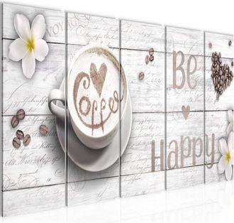 Runa Art Bild Küche Kaffee Wandbilder auf Vlies Leinwand 5 Teilig Wanddekoration Esszimmer Küchenbilder 020656c