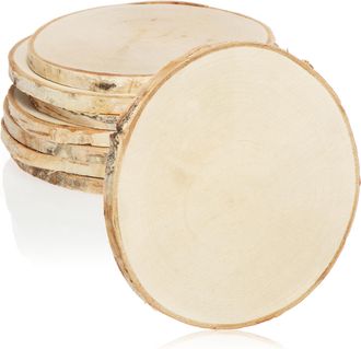 Com-Four 8x Untersetzer aus Naturholz - Glasuntersetzer - Untersetzer für Gläser - Holzscheiben zum Basteln - Ø ca. 11-13cm