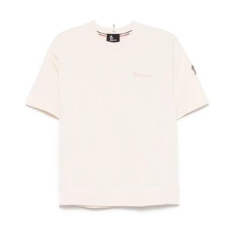 Moncler Logo Baumwoll-T-Shirt - - Tops - Damen - Beige - XS