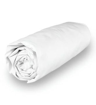 Soleil d'Ocre Drap Housse en Polycoton 200x200 cm Percale Blanc