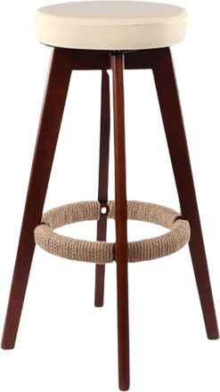 Generic Barhocker aus Massivholz, um 360 Grad drehbar, Stuhl mit handgefertigtem Hanfseil, ergonomischer Sitz