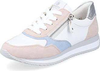 Remonte Femme Chaussures Basses D0H01, Dame Chaussures de Sport lac&eacute;es,Semelle int&eacute;rieure Amovible,Chaussure de Sport,Weiss Kombi,39 EU / 6 UK