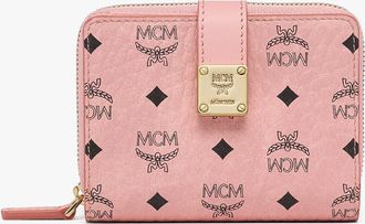 MCM Aren Portemonnaie mit Messingplakette in Visetos