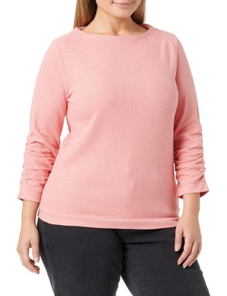 Tom Tailor Damen Sweatshirt mit Raffarm 1034290, 15121 - Peach Pink, XL