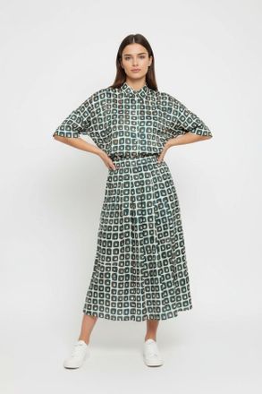 Gerard Darel Jupe fluide imprim&eacute;e - Vert