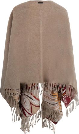Ferragamo Cashmere and Wool Blend Cape - Beige