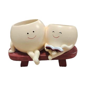 Generic Smiley-Topf - Harz-Pflanzgefäß, dekorativer Topf für drinnen und draußen | Einzigartiger Blumenkasten, Happy Face, süßer Ausdruckstopf, Geschenktopf f