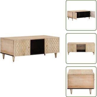 vidaXL Couchtisch 100x54x40 cm Massivholz Mango - Couchtisch - Wohnzimm&ouml;lm&ouml;beln - Mangoholz - Handgeschnitzt - Sideboard