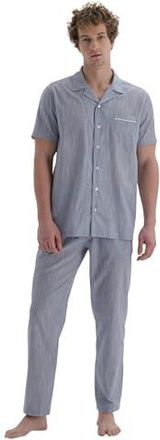 Dagi Ensemble Pyjama en Coton pour Homme, Bleu, XL