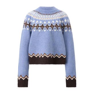 Alanui Femme, Pulls, Bleu, Taille: 42 FR Pull en laine dhiver au design classique