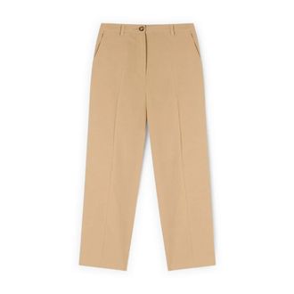 Motivi Gerade geschnittene Hose aus Leinen- und Lyocell-Mischgewebe in regul&auml;rer Passform - - Trousers - Damen - Beige - 2XS