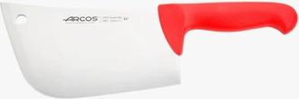 Arcos Fleischermesser Cleaver - Klinge aus Edelstahl 20 cm, Griff aus Polypropylen - Silber, Farbe Rot, Serie 2900 - Widerstandsf&auml;hig und Hygienisch mit Far