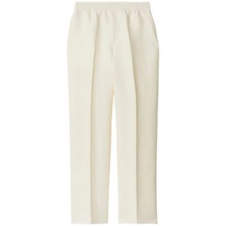 Burberry Cremewei&szlig;e Hose mit elastischem Bund und schmal zulaufendem Bein - - Trousers - Damen - Wei&szlig; - XS