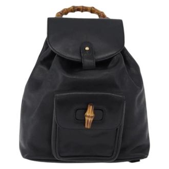 Gucci Pre-owned Lederrucksack - - Pre-owned - Damen - Schwarzk - ONE SIZE