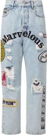 Philipp Plein Femme, Jeans, Bleu, Taille: W28 Denim Pantalons Loose Fit