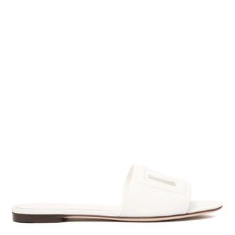 Dolce & Gabbana Wei&szlig;e Sandalen mit Logodetail - - Shoes - Damen - Wei&szlig; - 39 EU