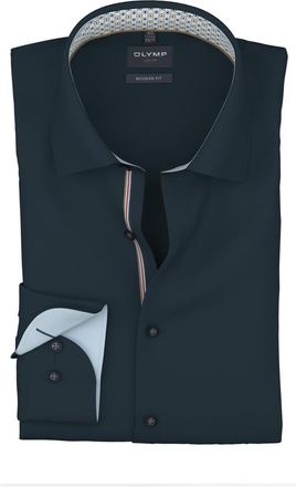 Olymp Luxor, Modern Fit, strukturiertes Hemd mit Kentkragen und verk&uuml;rzter Arml&auml;nge in