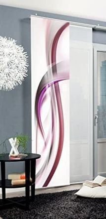 Home Wohnideen 84128 | Schiebegardine FALA, blickdichter Dekostoff, Grafik-Motiv, 245 x x60 cm (Höhe x Breite), Farbe: (Beere)
