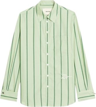 Zadig&Voltaire Femme, Blouses et Chemises, Vert, Taille: 38 FR Morning Shirt
