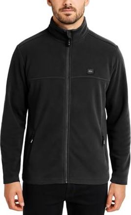 Lee Cooper Workwear Pull de Travail Homme Polaire Thermique Zipp&eacute; Anti-Boulochage, Noir, XL