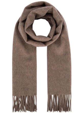 Loro Piana &eacute;charpe en cachemire &agrave; logo brod&eacute; - Marron