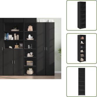 vidaXL The Living Store Highboard Schwarz 45x41x185 cm Holzwerkstoff - Sideboard - Hochschrank - Wohnzimmerm&ouml;bel - Schwarz - Holzwerkstoff