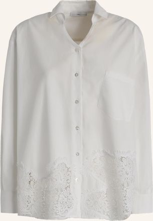 High High Hemdbluse Dither Mit Lochspitze weiss