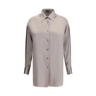 Tom Ford Seiden Klassisches Hemd mit Verstellbaren Manschetten - - Blouses & Shirts - Damen - Grau - M