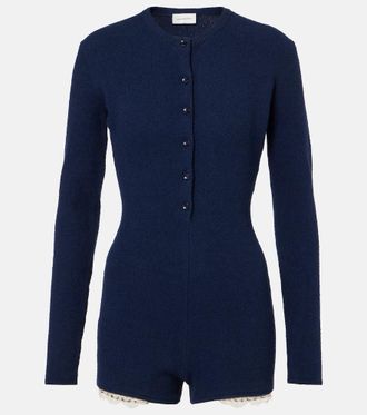 Magda Butrym Combi-short en coton m&eacute;lang&eacute; &agrave; dentelle