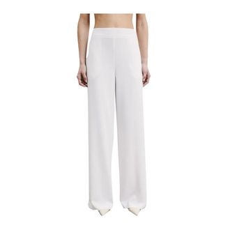 Patrizia Pepe Femme, Pantalons, Blanc, Taille: 40 FR Pantalon Palazzo en Cr&ecirc;pe
