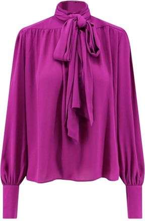 Actualee Satinbluse mit gepolsterten Schultern - - Blouses & Shirts - Damen - Lila - S