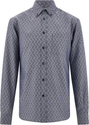 Ferragamo Hemd mit Monogramm - Blau