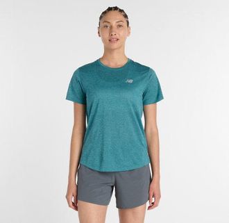 New Balance Damen RC Essential T-Shirt in Blau, Poly-Strick, Gr&ouml;&szlig;e XL