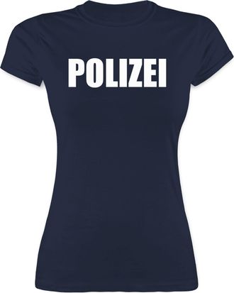 Shirtracer Shirt Damen - Karneval & Fasching - Polizei I Polizeiuniform I Polizist I Polizeikost&uuml;m I SEK Polizistin I Police I SWAT - XXL - Navy Blau - polizeish