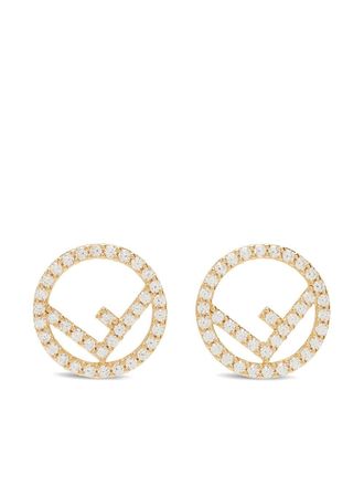 Fendi puces doreilles &agrave; ornements en cristal