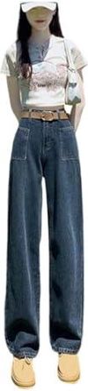 Generic Jean large pour femme - Taille haute - Vintage - Ample - Style r&eacute;tro - Style urbain - Confort, Xt-tpfs-1004, L