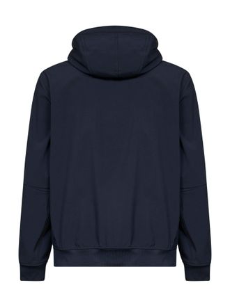 Stone Island Mens Hooded Jacket Soft Shell-R Blue Polyester Bomber