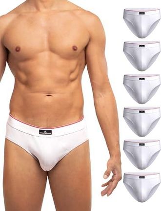 Danish Endurance Lot de 3 ou 6 Slips en Coton Stretch,Ultra Doux et Confortable, Respirant, pour Homme, Blanc - Lot de 6, X-Large