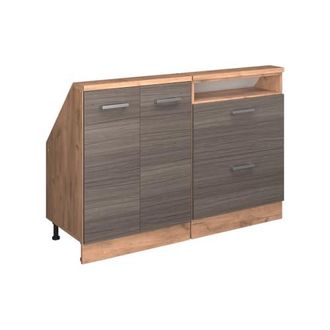 Vicco Ensembles de Meuble de Rangement sous Pente Rion, Gris Noble/ch&ecirc;ne dor&eacute;, Lot de 2