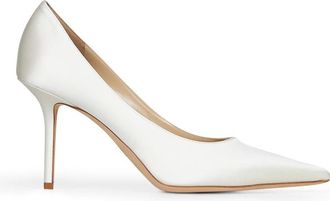 Jimmy Choo London Femme, Chaussures, Blanc, Taille: 37 1/2 EU Escarpins Blancs en Satin &agrave; Talon Aiguille