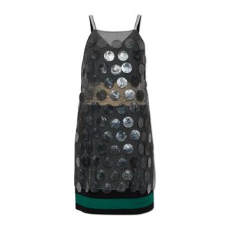 Marni Robe longue en nacre bleue &agrave; sequins - Femme - Robes - Gris - Taille: 36 FR