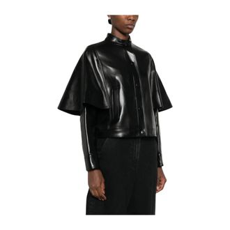 Twinset Femme, Vestes, Noir, Taille: 40 FR Veste Cape en Similicuir