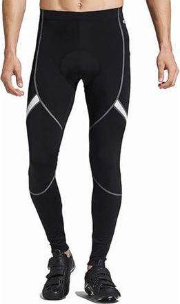Santic Pantalon Cycliste Homme Hiver Pantalon Cyclisme Homme Long avec Coussin Pantalon Velo Noir-Blanc XXL
