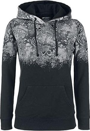 Rock Rebel by EMP Femme Sweat à Capuche Noir avec Impression tête de Mort XXL