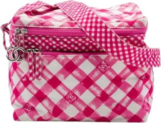Chanel Sac bandouli&egrave;re en toile &agrave; carreaux Pre-owned - Femme - Pre-owned - Rose - Taille: ONE Size
