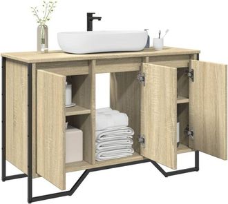 vidaXL Vidaxl - Armoire lavabo de salle de bain ch&ecirc;ne sonoma 91x35x60 cm