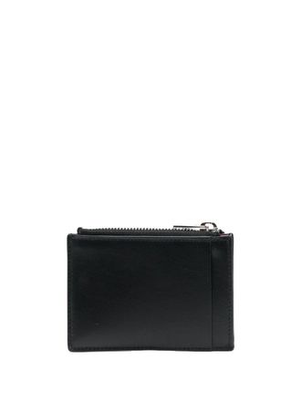 Alexander McQueen Logo-Print Calf Leather Card Case - black